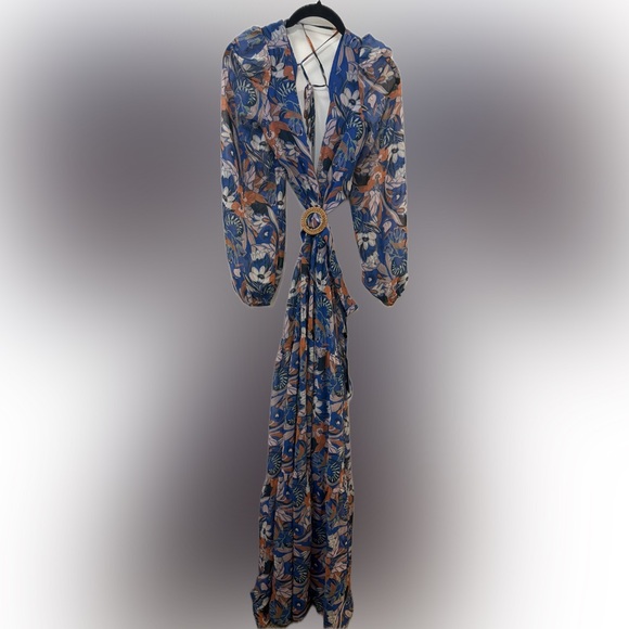 Gianni Bini | Dresses | Gianni Bini Blue And Orange Floral Dress Sz ...